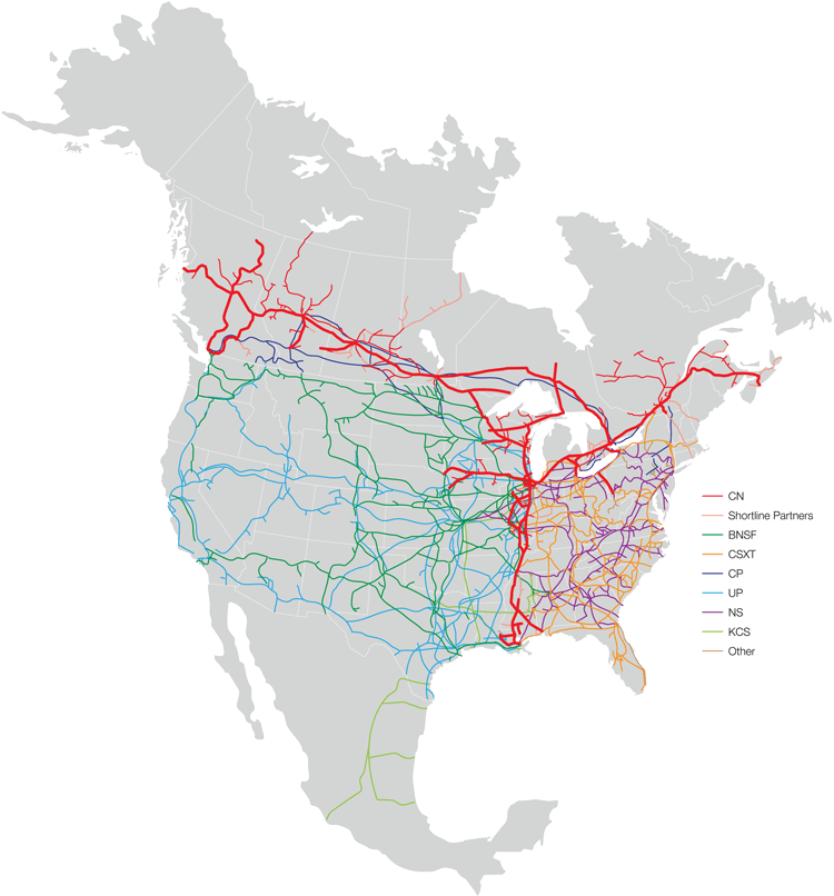 Us And Canada Rail Map Amtrak Vacations Network Map | Train travel usa ...